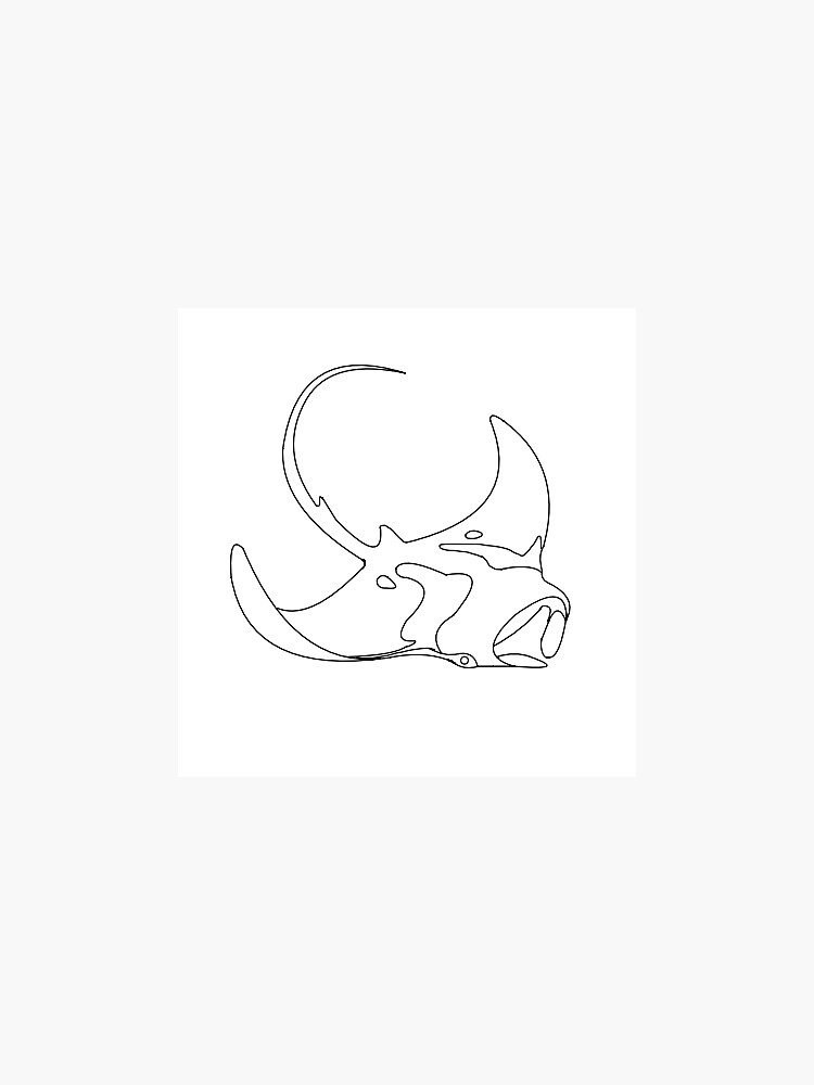"Oceanic Manta Ray Outline" Sticker for Sale by UndertheSeaOSU | Redbubble