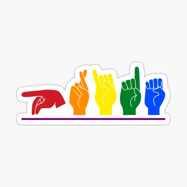 "ASL Pride II - Pride Flag Colors" Sticker for Sale by lemon-pepper ...