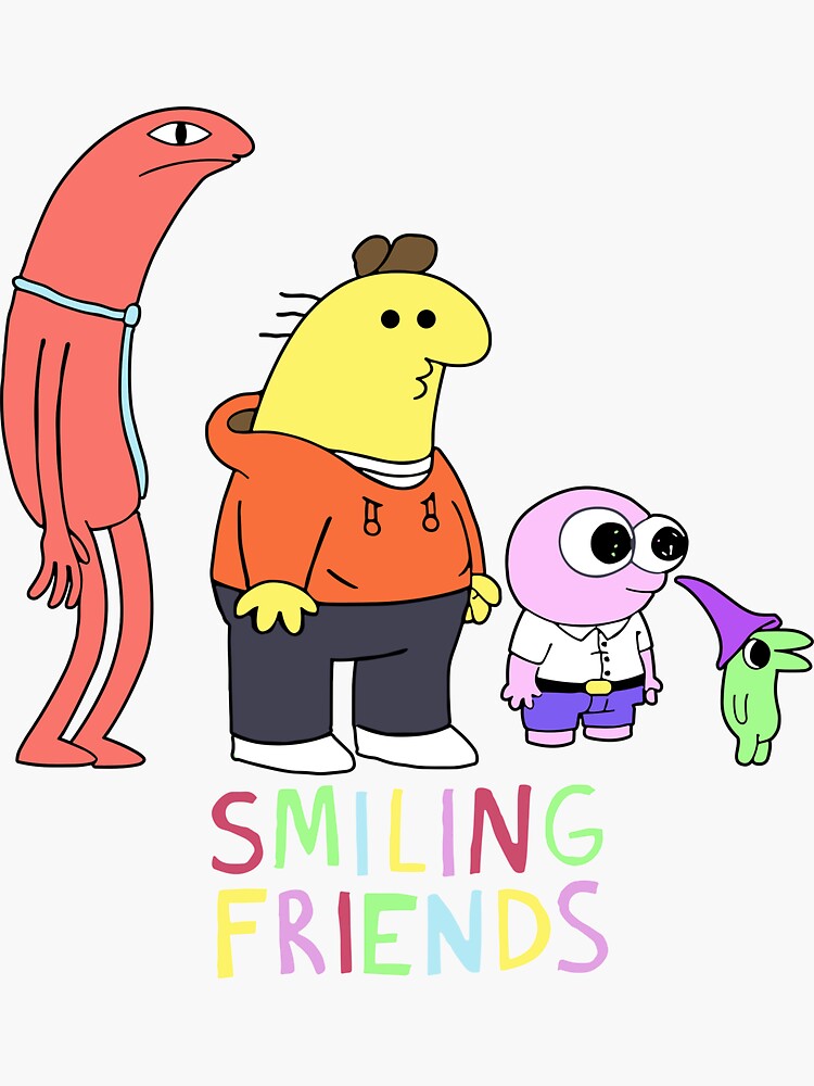 "Smiling Friends Cartoon" Sticker for Sale by dulcefrishman | Redbubble