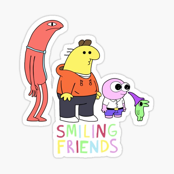 "Smiling Friends Cartoon" Sticker for Sale by dulcefrishman | Redbubble