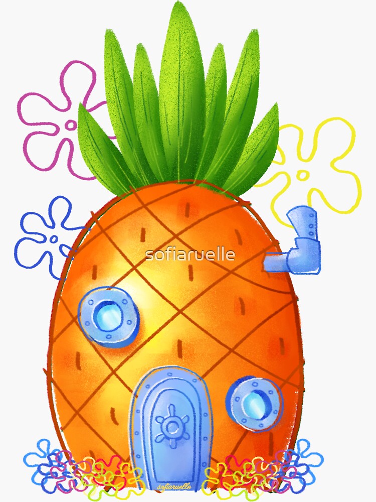 "Pineapple under the sea" Sticker for Sale by sofiaruelle | Redbubble