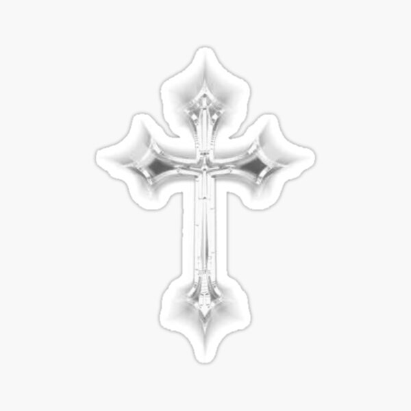 "silver chrome cross" Sticker for Sale by lunatiris | Redbubble