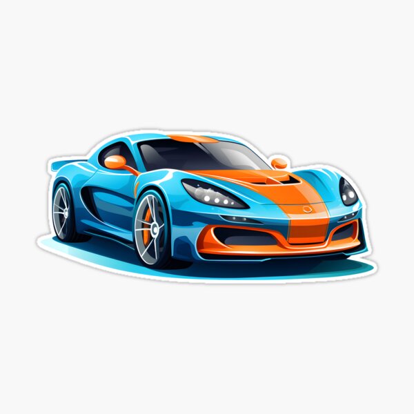 Orange Blue Sports Car