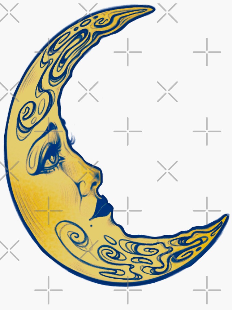 "Whimsigoth Celestial Moon Crescent" Sticker for Sale by 13DustBunnies ...