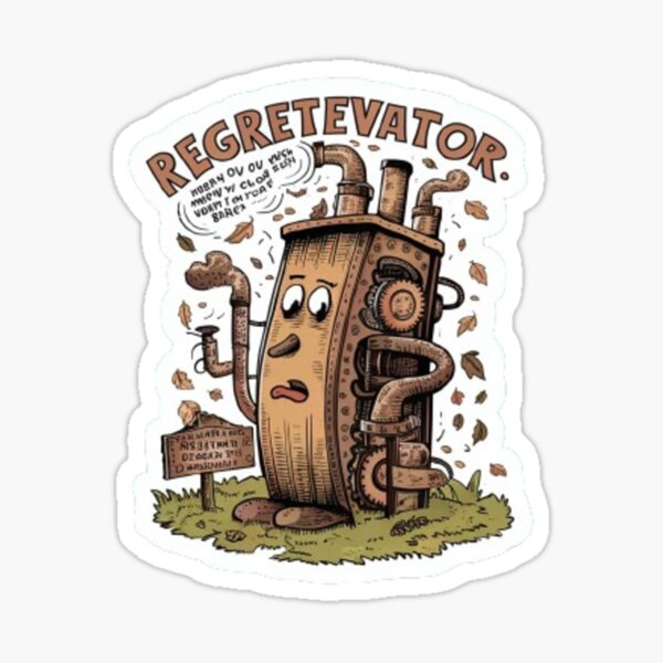 "regretevator" Sticker for Sale by jaksa429 | Redbubble