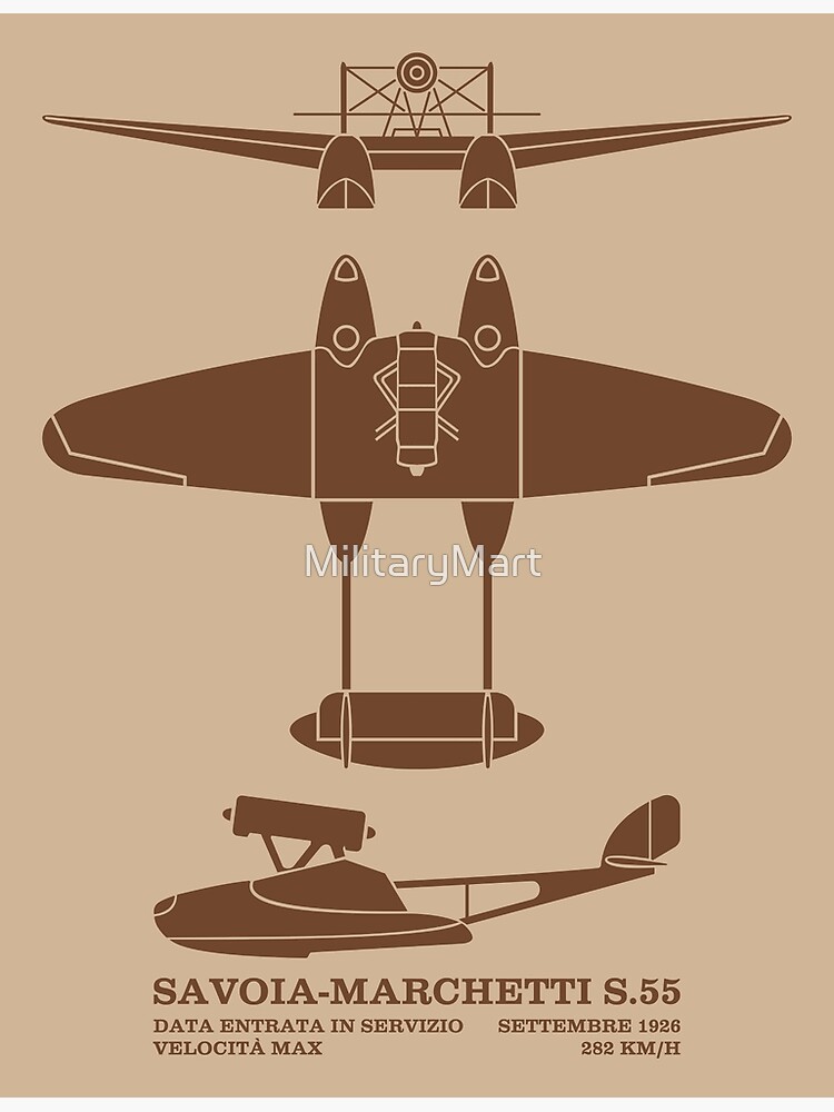 "Savoia-Marchetti S.55 Italian Flying Boat Infographic Silhouette ...