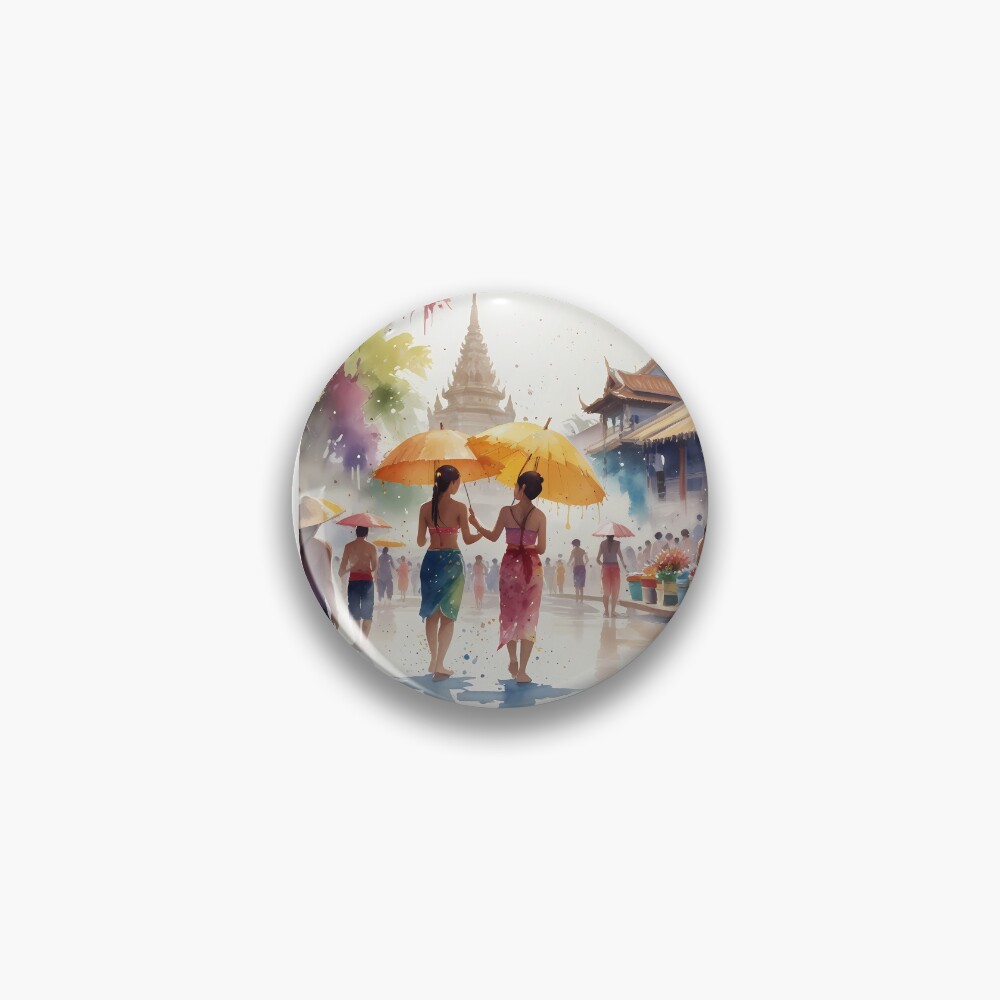 "Watercolor songkran festival, Water Festival, Thailand art, High ...