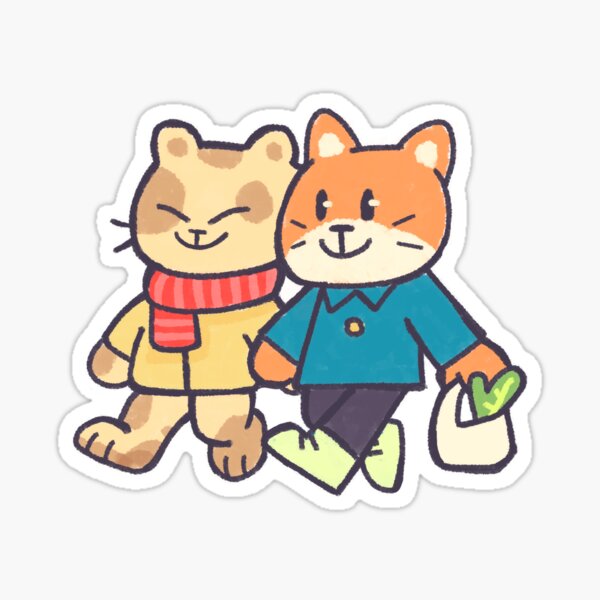 "Cute Cat Couple " Sticker for Sale by Heisenborn | Redbubble