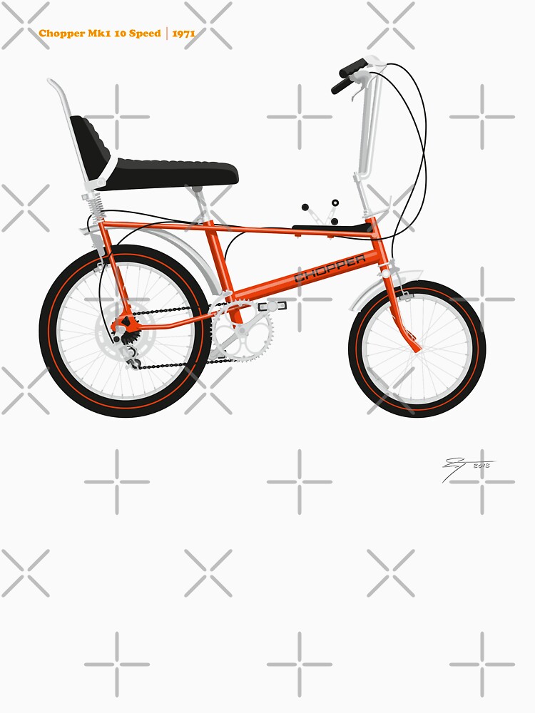 "Classic Raleigh Chopper Mk1 10 Speed in Brilliant Orange" T-shirt by ...