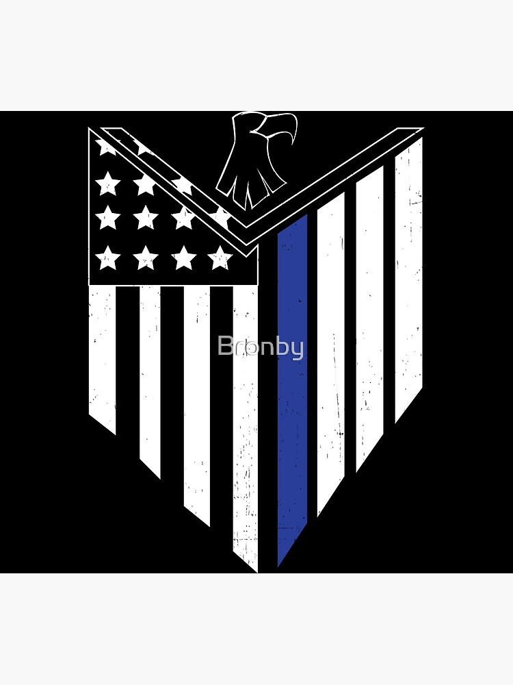 "Police American USA Eagle Thin Blue Line Flag" Art Print by Bronby ...