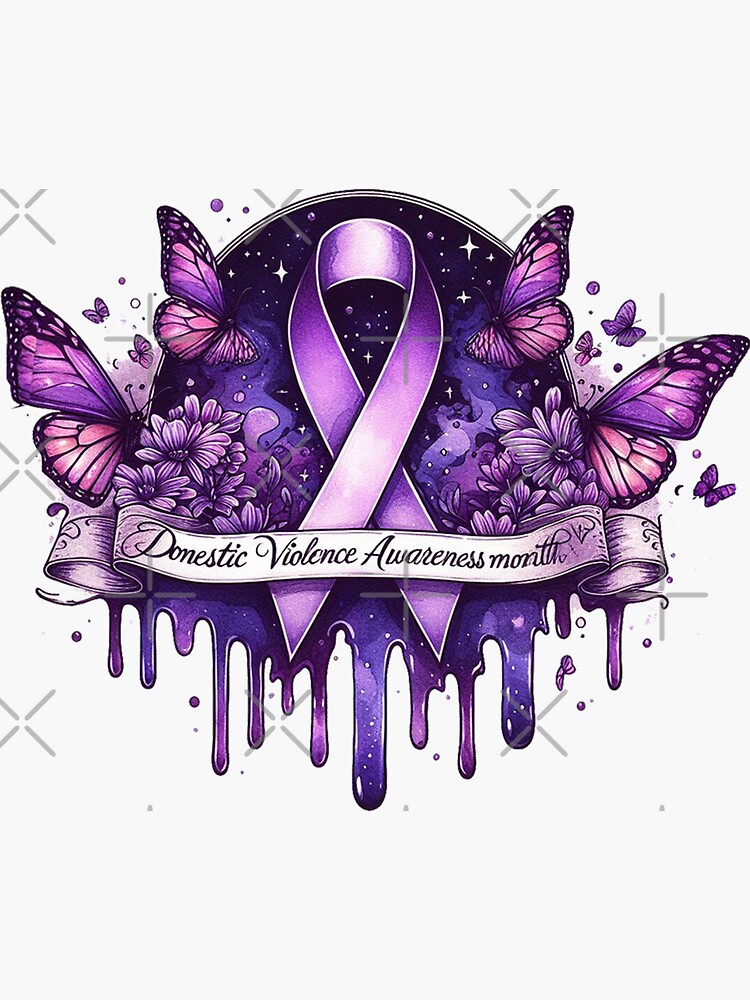 "Domestic Violence Awareness Month" Sticker for Sale by vectcd | Redbubble