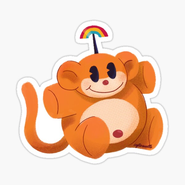 "Rainbow Monkey in Orange" Sticker for Sale by sofiaruelle | Redbubble