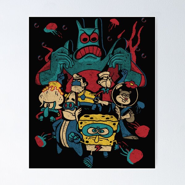 " Spongebob Squarepants Retro Superhero Group Poster" Poster for Sale by SusanWhiter6 | Redbubble
