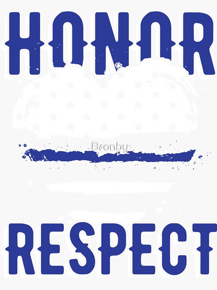 "Honor Respect Police USA Thin Blue Line Heart" Sticker for Sale by ...