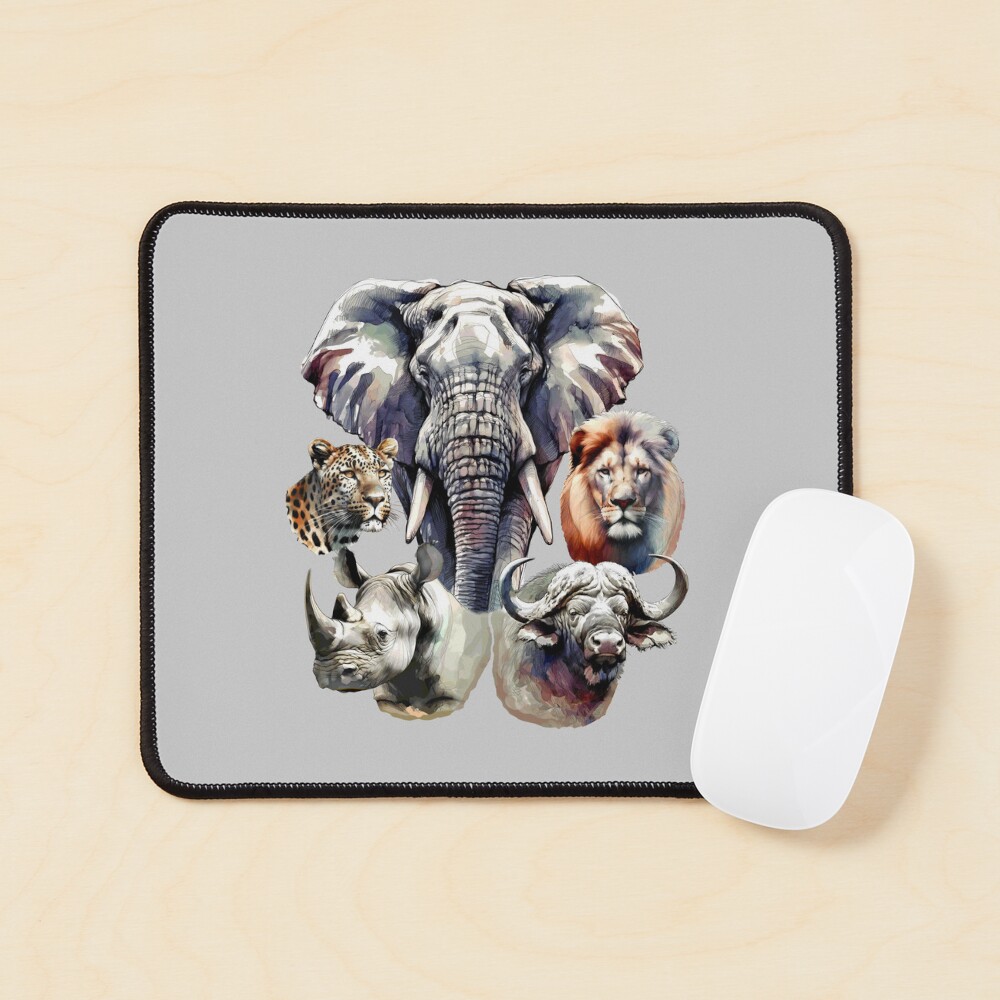 "Big Five Africa Wildlife in Watercolor for Wildlife Fans" Sticker for ...