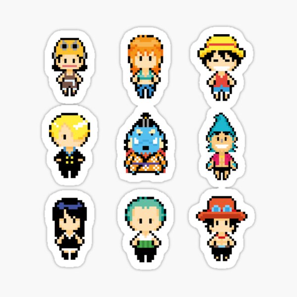 "One Piece Pixel Art" Sticker for Sale by kobmamba | Redbubble