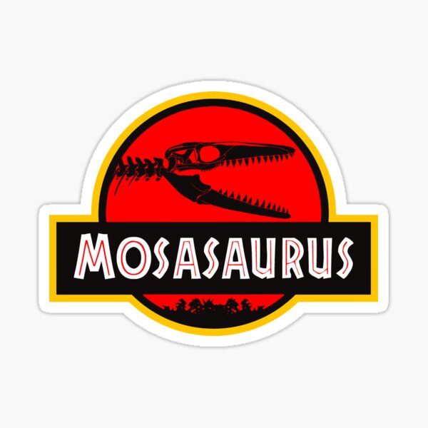 "Mesozoic Park. Mosasaurus" Sticker by Looplestons | Redbubble