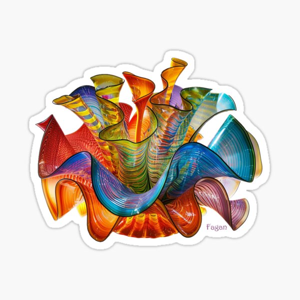 "Glass in style of Chihuly freeform art" Sticker for Sale by ...