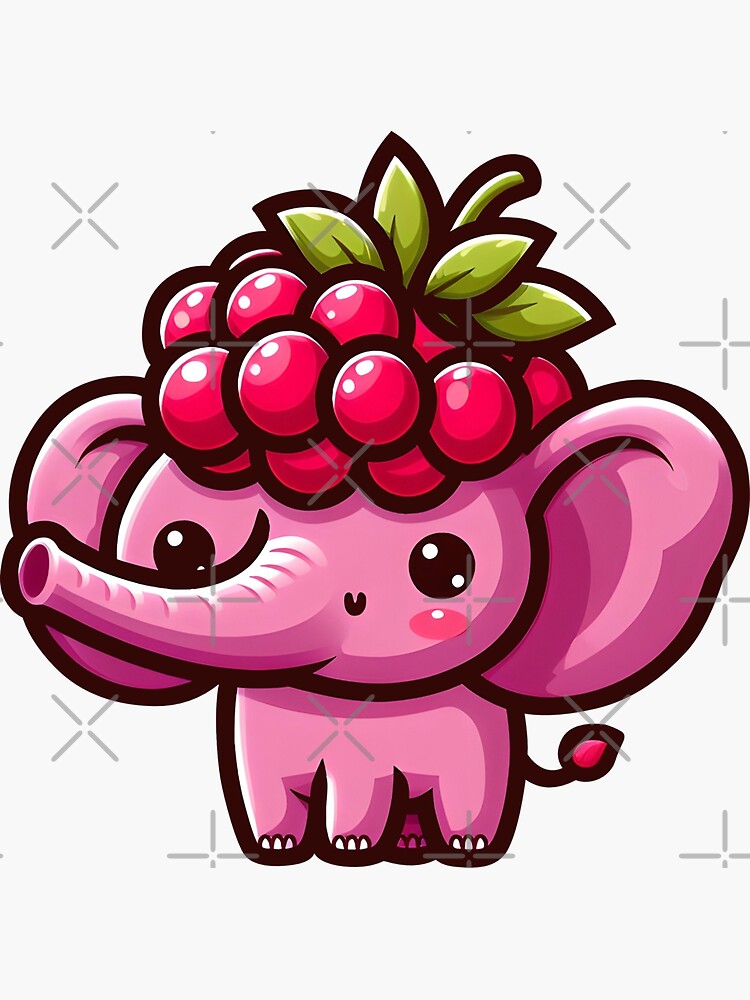"Elephant Raspberry" Sticker for Sale by Delidream | Redbubble