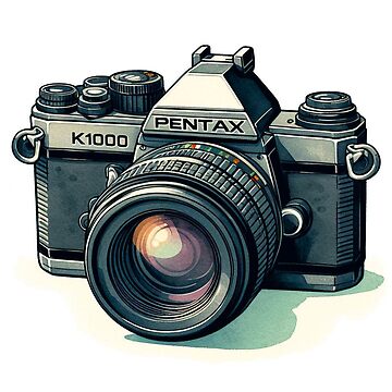 "Pentax K 1000 Camera Painting" Sticker for Sale by ArtsyRexy | Redbubble