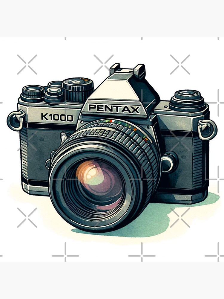"Pentax K 1000 Camera Painting" Sticker for Sale by ArtsyRexy | Redbubble