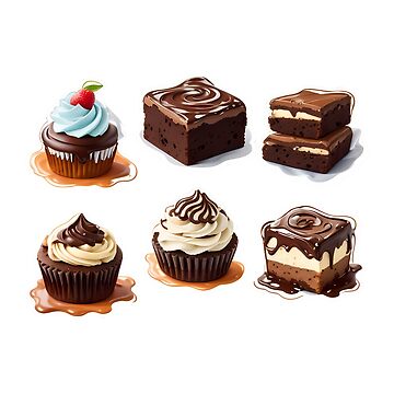 "brownie sticker, brownie stickers pack" Sticker for Sale by ...
