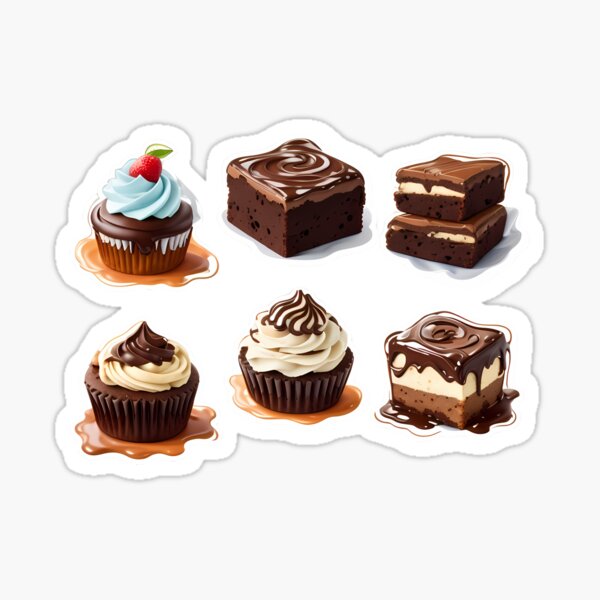 "brownie sticker, brownie stickers pack" Sticker for Sale by ...