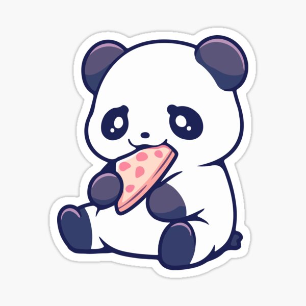 "Cute Kawaii Panda Eating Pizza - Adorable Cute Panda - Panda Lover ...