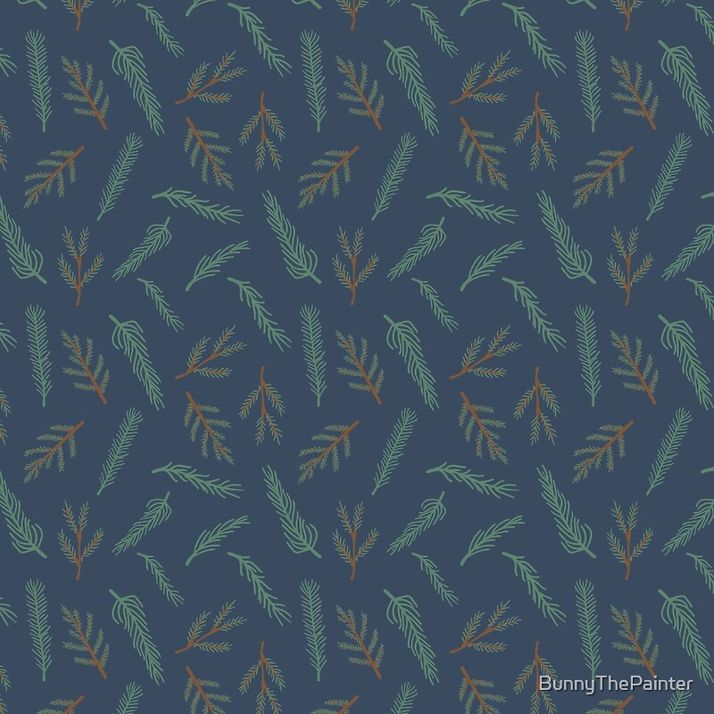 "A Walk In The Pine Forest Pattern" by BunnyThePainter | Redbubble