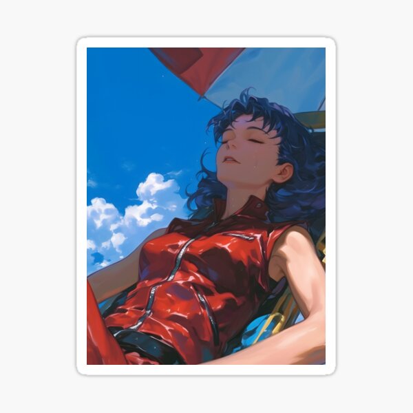 "Misato Katsuragi - Evangelion 5" Sticker by Infinite-Aspire | Redbubble