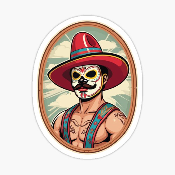 "Mexican Wrestler Iconic Lucha Libre" Sticker by LuminOrb | Redbubble