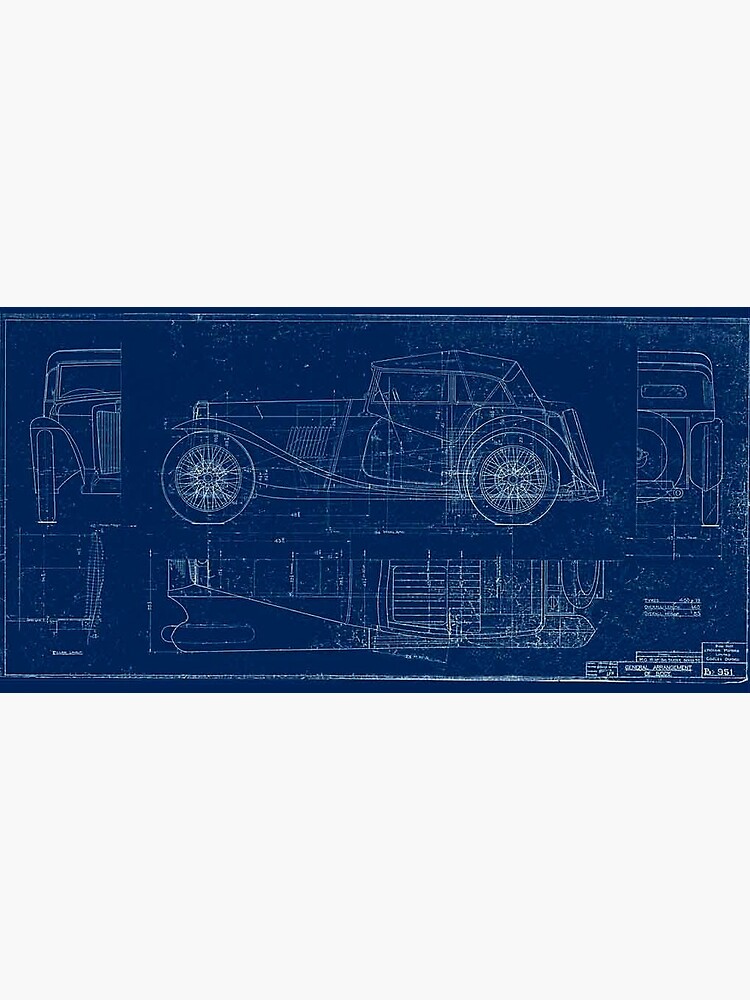 "MG TC Blueprint Diagram" Photographic Print for Sale by JustBritish ...