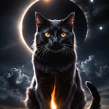 "Cat Eclipse Ritual" Sticker for Sale by dcroucher | Redbubble