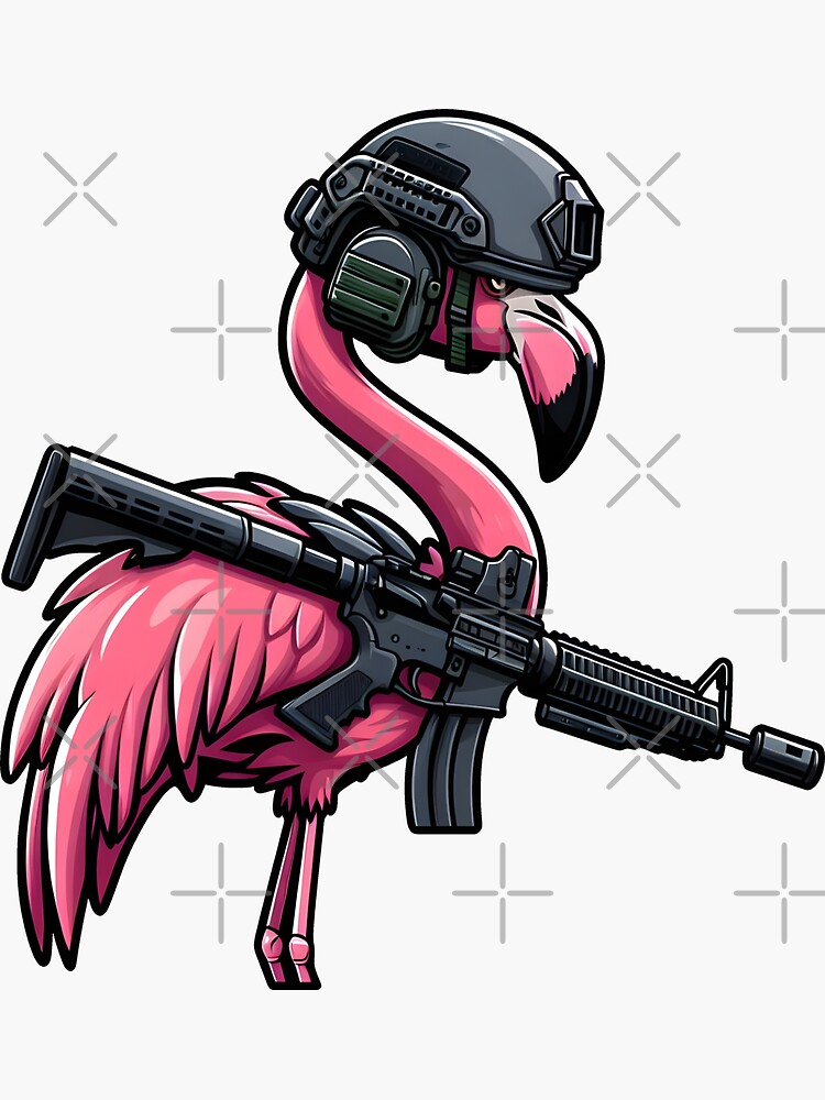 "Tactical Flamingo" Sticker for Sale by RAWLIFEGRAPHIC | Redbubble