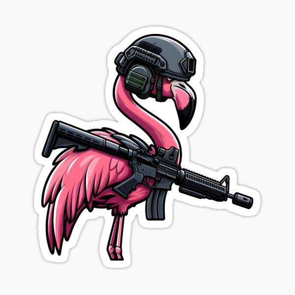 "Tactical Flamingo" Sticker for Sale by RAWLIFEGRAPHIC | Redbubble