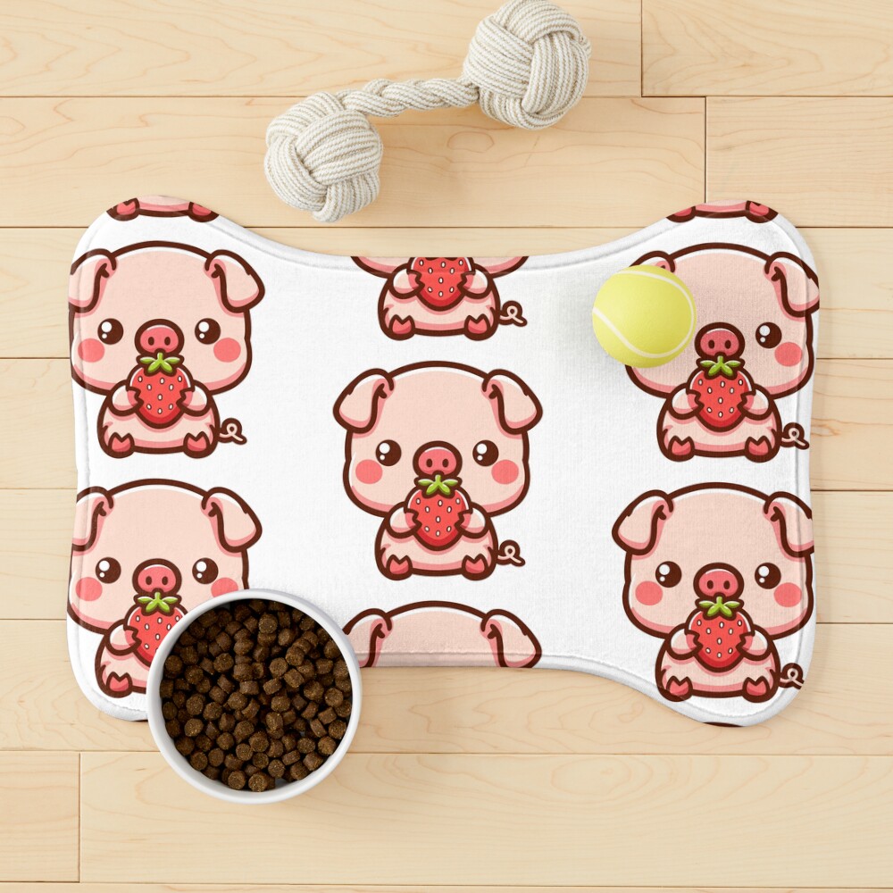 "Pig with Strawberry" Sticker for Sale by Delidream | Redbubble
