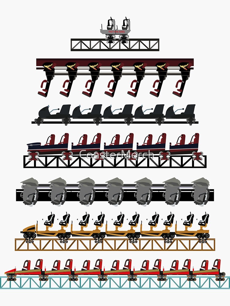 "Thorpe Park Coaster Trains Design 2024 - Including Hyperia!" Sticker ...