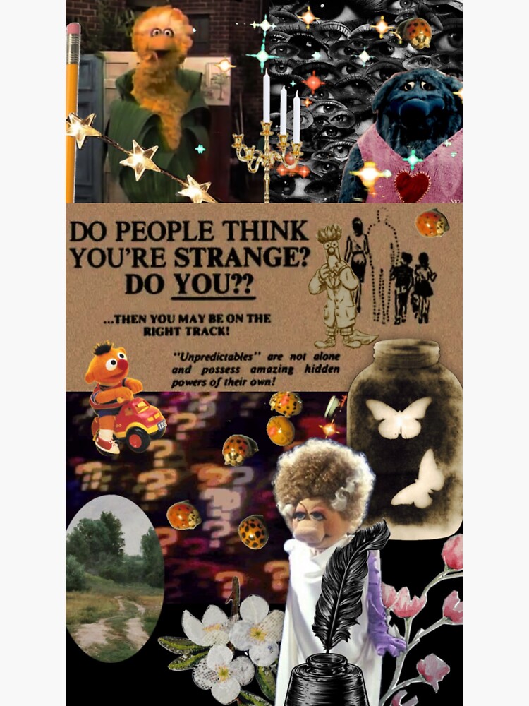 "Do People Think You're Strange? // Muppet Collage Art" Sticker for Sale by Evan Bode | Redbubble