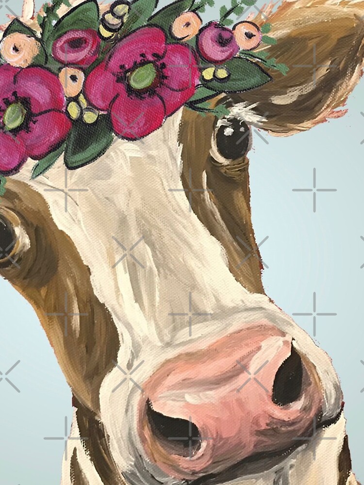 "Flower Crown Cow Art, Farmhouse Cow Art" iPhone Case for Sale by ...