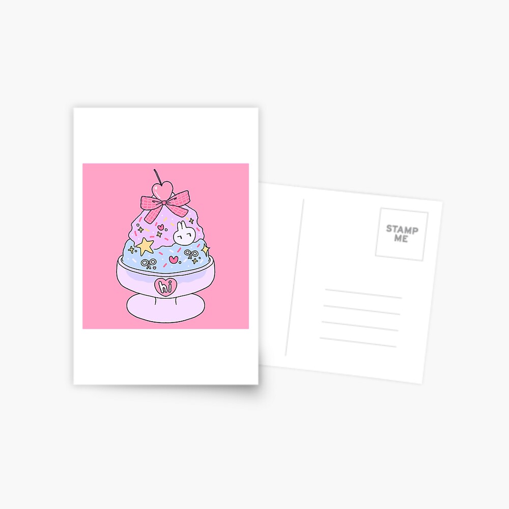"Pastel Bunny Ice Cream Dessert Sticker For Journal Planner" Sticker ...