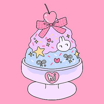 "Pastel Bunny Ice Cream Dessert Sticker For Journal Planner" Sticker ...