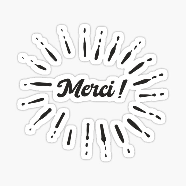 "Merci" Sticker for Sale by Favart88 | Redbubble