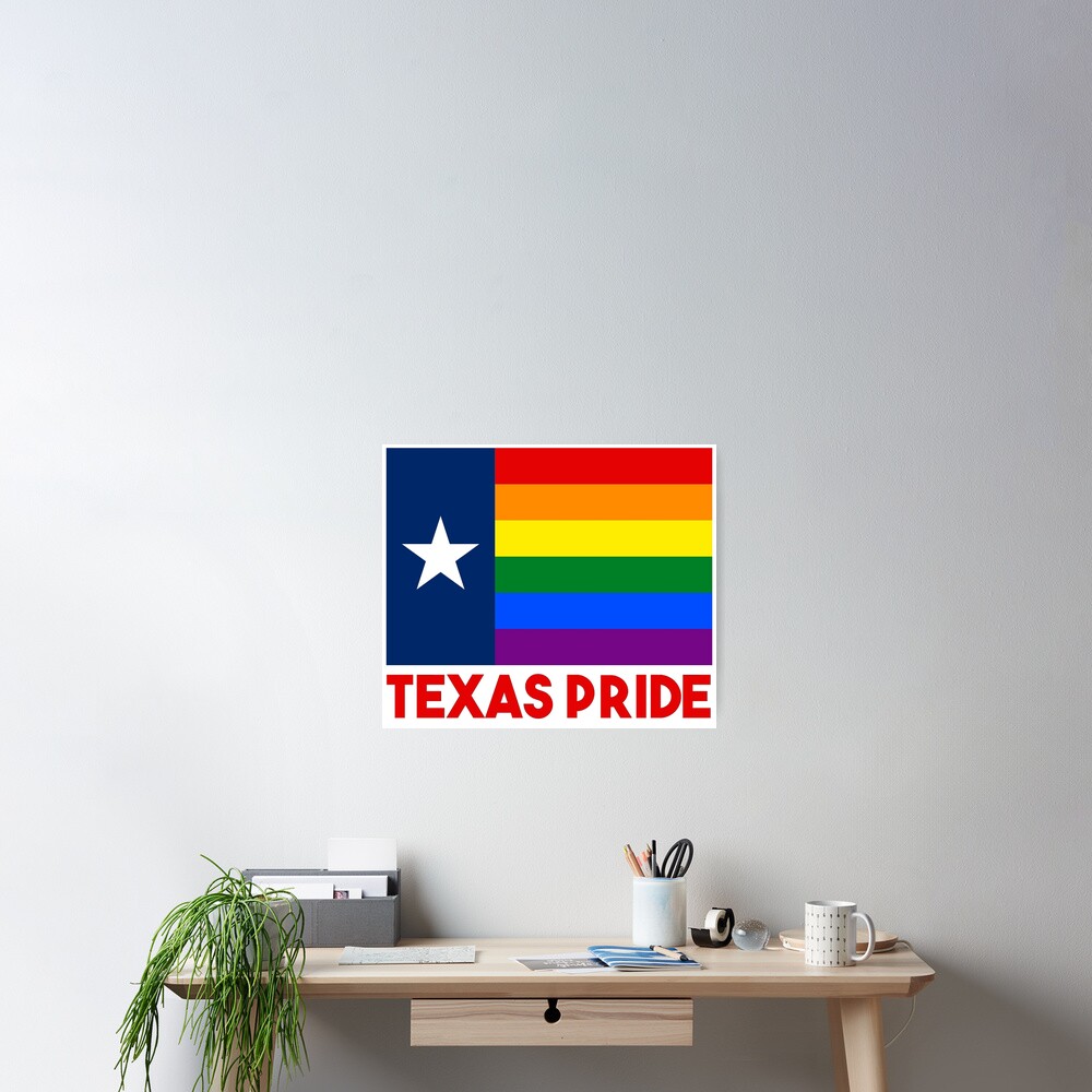 "Texas LGBT Gay Pride Rainbow Flag" Poster by Martstore | Redbubble