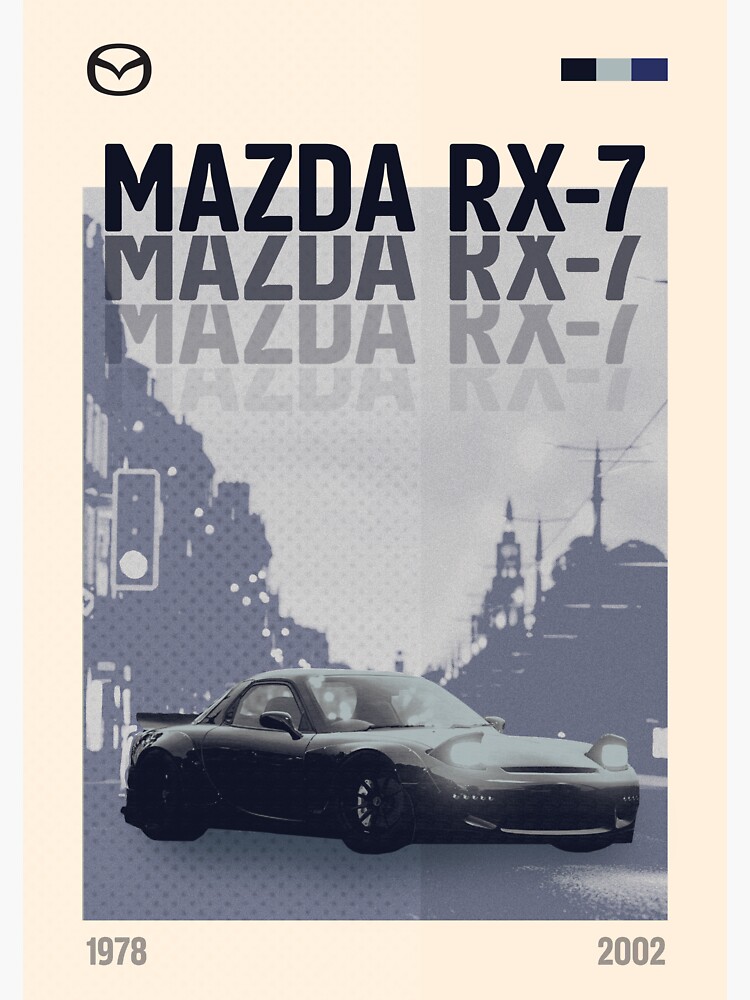 "Car poster Mazda RX-7" Sticker for Sale by pfle | Redbubble