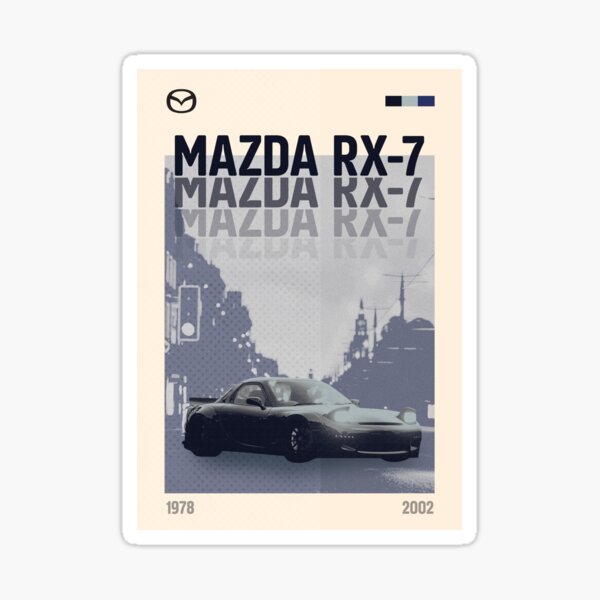 "Car poster Mazda RX-7" Sticker for Sale by pfle | Redbubble