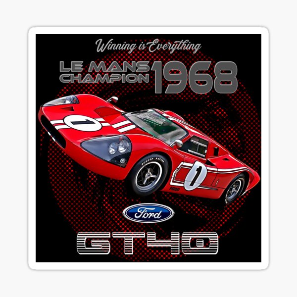 "Ford GT40 Legendary Sports Car" Sticker for Sale by RacetrackGear ...