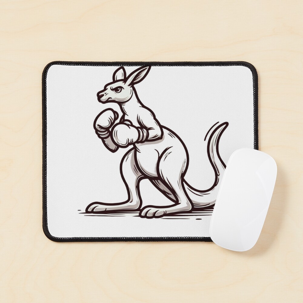 "Minimalist Boxing Kangaroo Drawing black and white" Sticker for Sale ...