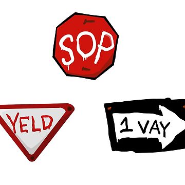 "sop yeld one vay sign sticker pack" Sticker for Sale by Sparkleweather ...