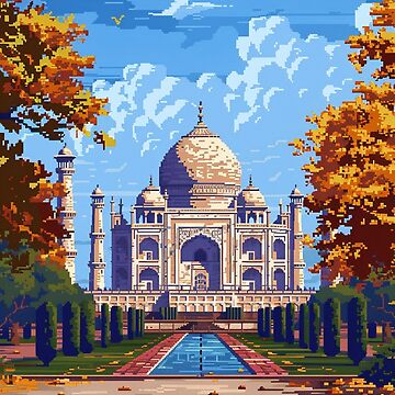 "Taj Mahal in Autumn Pixel Art " Sticker for Sale by SaintCurio | Redbubble