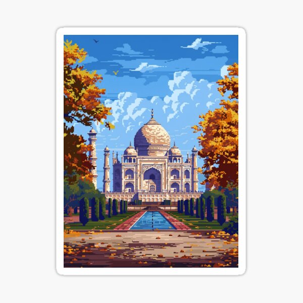 "Taj Mahal in Autumn Pixel Art " Sticker for Sale by SaintCurio | Redbubble